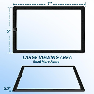 [2 Pack] 5X Magnifying Glass for Reading,7x5 inches Large and Lightweight Magnifier Provide Full Book Page Viewing Area Perfect Handheld Magnifier for Reading Small Prints,Low Vision Person & Seniors