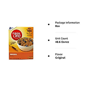 Fiber One Cereal, Bran, Original, 16.2 oz, (pack of 3)