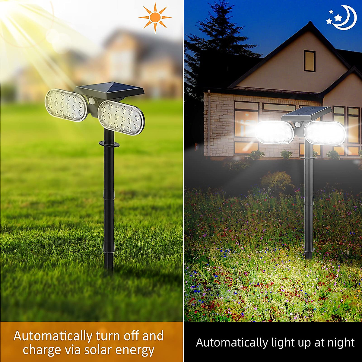 EMANER 20% O-ff (Bundle 3Pack) - Motion Sensor Solar Light, Low Light Stay On Optional, Outdoor Waterproof