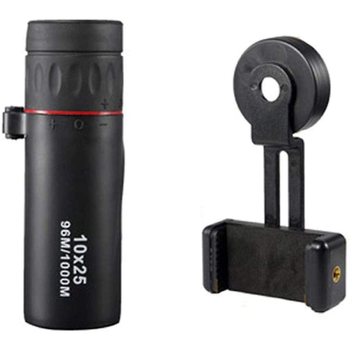10x25 Portable Monocular Compact Mini BAK4 Prism FMC Lens Monocular with Smartphone Adapter for Adult Bird Watching, Outdoor Hunting, Travel, Sightseeing ADU