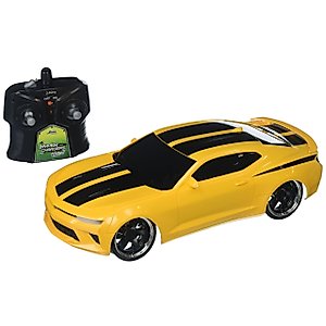 Jada 98728 Toys Hyperchargers 1: 16 Big Time Muscle R/C '16 Chevy Camaro Ss Vehicle, 1/16 Scale, Yellow With Black Stripes