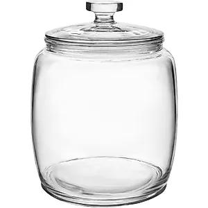 Daitouge 2.5 Gallon Glass Jars with Lids, Large Cookie Jars with Big Opening, 1 Pack Food Storage Canister for Kitchen, Great for Storage Flour, Rice, Sugar, Pasta, Candy