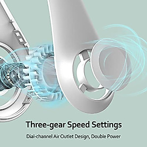 igogoi Portable Neck Fan, Bladeless Personal Fan Rechargeable , 3 Speeds 360° Cooling, No Hair Twisting, Quiet Neck Cooler Adjustable for Men, Women, Office,Travel,Outdoor