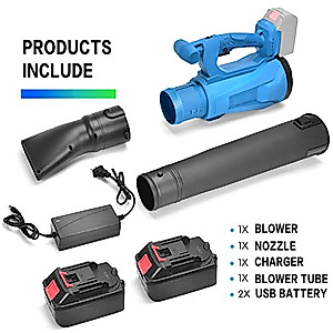 Sierjian Cordless Leaf Blower,21V Electric Leaf Blower with 4.0Ah Battery & Charger,2 Section Tubes,6-Speed Dial,Cordless Sweeper for Lawn Care Snow Debris Yard Dust Work