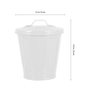 Luxshiny Creative Tabletop Trash Can Lid Waste Bin Desk Office Bathroom Bedroom Multifunctional Pot Design