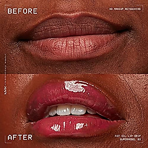 NYX PROFESSIONAL MAKEUP Fat Oil Lip Drip, Moisturizing, Shiny and Vegan Tinted Lip Gloss - Supermodel (Shimmering Magenta)