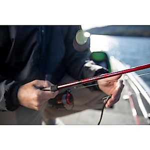 Ugly Stik 5’6” Carbon Spinning Rod, One Piece Spinning Rod, 4-8lb Line Rating, Light Rod Power, Moderate Fast Action, 1/16-1/4 oz. Lure Rating, Red/Black