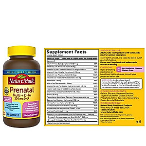 Nature Made Prenatal + Dha 200 mg Dietary Supplement (Netcount 150 Soft Gels), 150Count ()