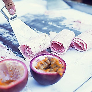 Ice Cream Roller Plate-Anti-Griddle Pan with 2 Spatulas for Easy Homemade Rolled Ice Cream, Gelato, Sorbet-Frozen Treat Maker by Classic Cuisine