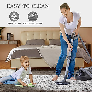 Luxury 8x10 Large Area Rugs for Living Room, Super Soft Fluffy Modern Bedroom Rug, Big Indoor Thick Soft Nursery Rug, Non-Skid Nursery Faux Fur Carpet for Kids Room Home Décor，Tie-Dyed Light Grey