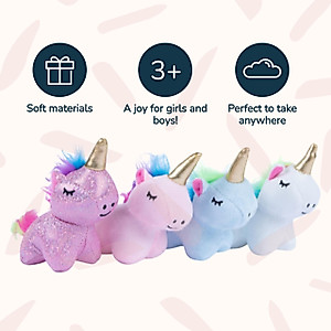 PixieCrush Unicorn Stuffed Animals with Babies Inside - 5-Piece Set of Mommy and Baby Unicorn Plush for Imaginative Play - Soft Cuddly Companion for Kids - Stuffed Animals for Girls Ages 3 to 8 Years