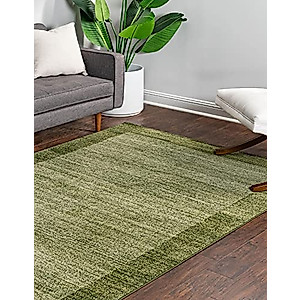 Unique Loom Del Mar Collection Area Rug-Transitional Inspired with Modern Contemporary Design, 3' 3 x 5' 3 Rectangular, Light Green/Beige