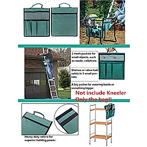 COCO Garden Kneeler Tool Bag Stool Pouch Seat Storage Tote Hanging Organizer, 600D Waterproof Portable for Outdoor Gardening, 12” x 13“ (Green, NOT Include Kneeler)