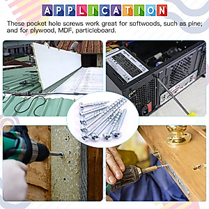 Glarks 160Pcs #8x2-1/2'' Pocket Hole Screws Zinc Coated Square Drive Self Tapping Coarse Thread Wood Screws for Wood and Sheet Metal (#8x2-1/2'' Coarse Thread)