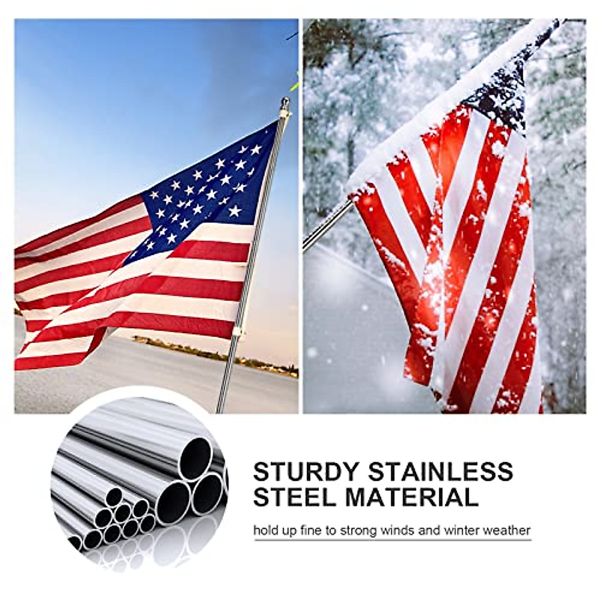 COCONUT Flag Pole, 5FT Flag Pole for House - Residential or Commercial Metal Flagpole for Garden Yard Porch Truck Boat (No Bracket)