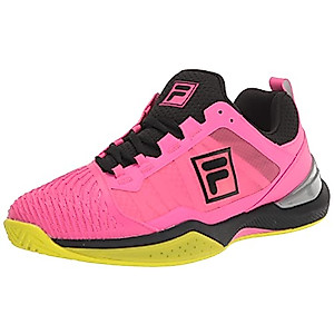 FILA Women's SPEEDSERVE Energized Sneaker, Knockout Pink/Safety Yellow/Black, 9