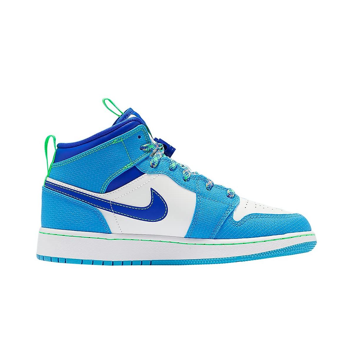 Nike Big Kid's Jordan 1 Mid SE Sprite Blue Dk Powder Blue/Racer Blue (DA8010 400), 5 Big Kid