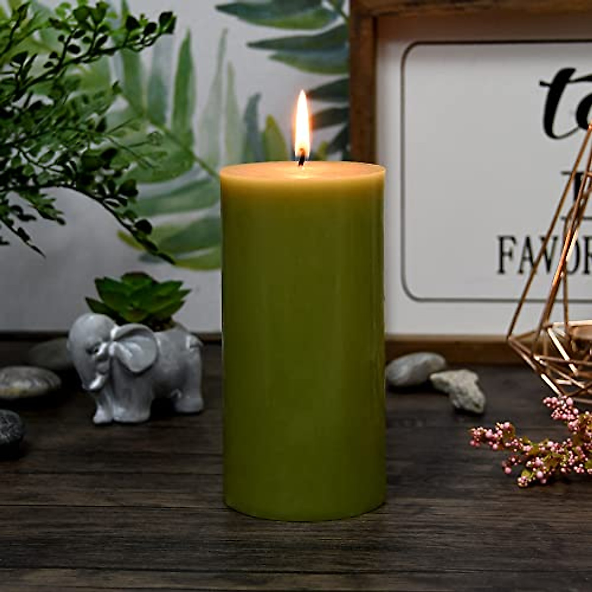Zest Candle Pillar Candle, 3 by 6-Inch, Sage Green