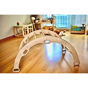 Climbing Arch | Montessori Rocker Arch | Arch with Two Sided Ramp | Wooden Climbing Arch | Climbing Wall for Children's Rooms | Indoor Playground for Climbing (Rock Ramp)