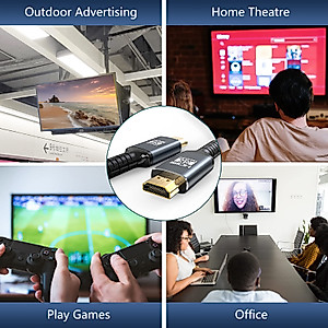 Eareyesail 8K HDMI 2.1 Cable 3 FT,48Gbps Ultra High Speed Gaming Braided Cables Support 8K@60HZ/4K@120Hz,eARC,Dynamic HDR,HDCP 2.2/2.3,3D,VRR for 120fps Monitor PS5/PS4/X-Box/Roku TV/RTX3080/3090