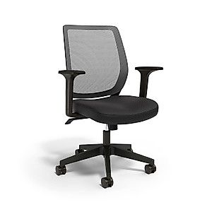 Union & Scale UN56947 Mesh Back Fabric Task Chair, Black