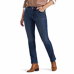 Lee Women's Ultra Lux Comfort with Flex Motion Straight Leg Jean Royal Chakra 16 Medium