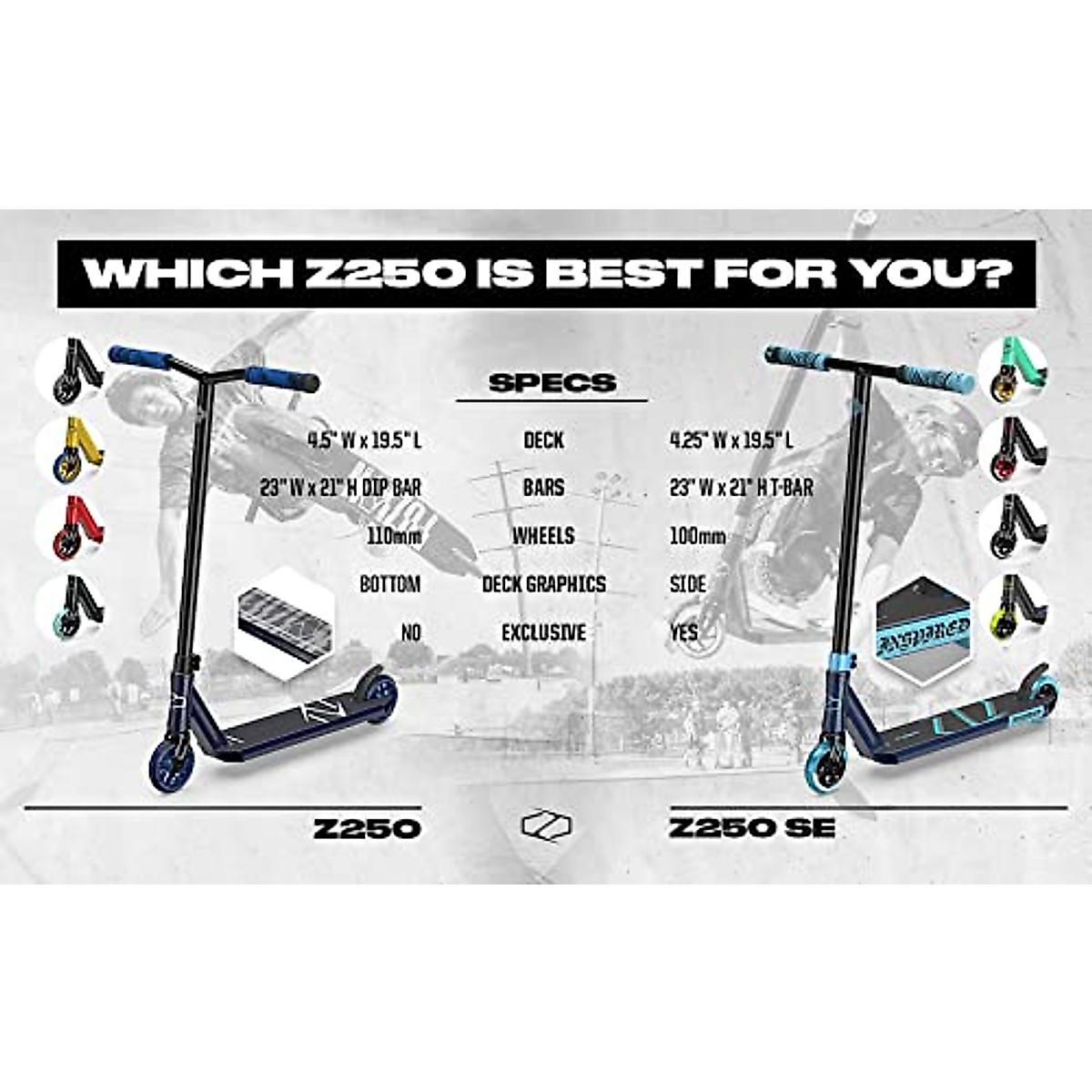 Fuzion Z250 Pro Scooters - Trick Scooter - Intermediate and Beginner Stunt Scooters for Kids 8 Years and Up, Teens and Adults – Durable, Smooth, Freestyle Kick Scooter for Boys and Girls (Gold)