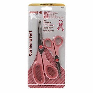 Mundial P1852B CushionSoft Special Edition 8-1/2-Inch and 5-1/2-Inch Ambidextrous Scissors, 2-Piece Set, Pink