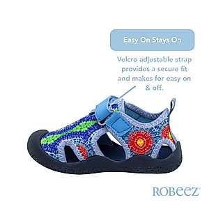 Robeez Boys Slip Resistant Neoprene Water Shoes for Summer, Beach, Pool, Sprial Tie Dye Multi, 18-24 Months