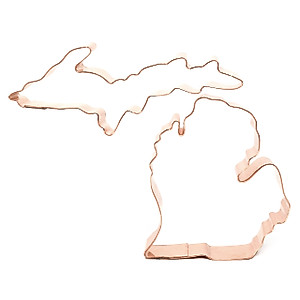 State of Michigan Copper Cookie Cutter (4 X 1.5/2.5 X 2.75)