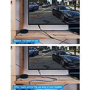 EMK Optical Audio Cable(3.3ft/1m) Toslink Male to Female Audio Adapter Cable,Extension Adapter Nylon Braided Cord Compatible for Home Theater, Sound Bar, TV,Xbox,and More,Blue