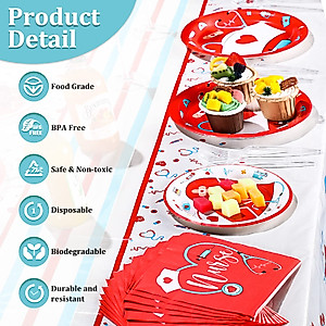 200 Pcs Graduation Nurse Party Decorations Doctor Nurse Week Party Plates Include 9 Inch 7 Inch Paper Disposable Plates Lunch Napkin Medical Birthday Party Tableware Set for Nursing School(Black)