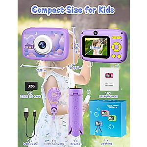 MIIULODI Kids Camera, Christmas Birthday Gift for Kids 3-12 Year Old Girl Boy 2.4 Inch Time-Lapse Video Record Scientific Children Digital Cameras Toddler Night Light Toys for 4 5 6 7 8 Year Old
