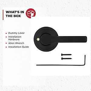 Kwikset Henley Interior Privacy Door Handle with Lock, Door Lever For Bathroom and Bedroom, Matte Black Reversible Keyless Turn Lock, with Microban Protection