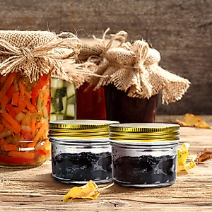 Encheng 4 oz Clear Glass Jars With Lids(Golden),Small Spice Jars For Herb,Jelly,Jams,Wide Mouth Mason Jars Canning Jars For Kitchen Storage 20 Pack