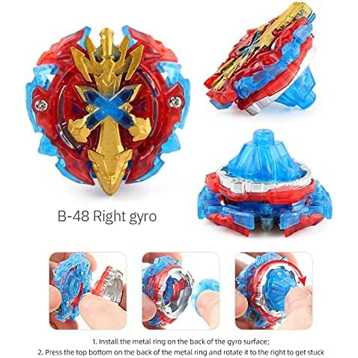 OBEST Bey Battling Gyro Tops Burst with Launchers and Stadium Arena, 4 Spinning Tops + 2 Launchers + 1 Arena