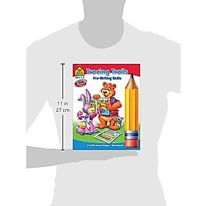 School Zone - Tracing Trails Workbook - 32 Pages, Ages 3 to 5, Preschool, Pre-Writing, Intro to Shapes, Alphabet, Numbers, and More (School Zone Little Hand Helper™ Book Series)