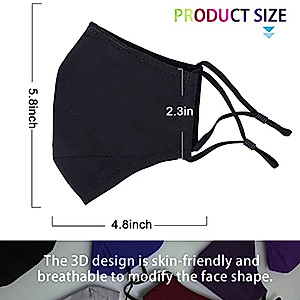 PAGE ONE Reusable Cloth Face Masks Washable Adjustable Breathable Cotton Face Mask for Women Men/6PC