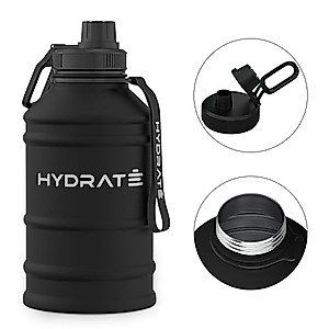 HYDRATE 74 Oz Stainless Steel Water Bottle - BPA Free Metal Water Bottle for Gym, Exercise - Water Jug with Convenient Nylon Carrying Strap and Leak-Proof Screw Cap Water Bottles for Men, Women, Adult