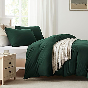 Household 100% Jersey Cotton Queen Size Pillowcase 20”x30”-Light Weight, Comfortable, Super Soft Pillow Case with Envelope Closure Extremely Durable Set of 2 (Dark Green, Queen Size Pillowcase)