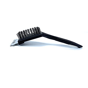 Barbecue Partner Portable BBQ Grill grates Steel Wire Grill Cleaning Brush with Scraper Bristle for Grime, 8 inch, Black