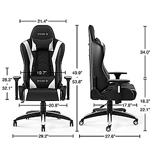 STAPLES Emerge Vartan Bonded Leather Gaming Chair, Black/White, 2/Pack (58542-Ccvs)
