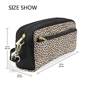 ALAZA Cute Pencil Case Leopard Print Animal Gemoetric Pen Cases Organizer PU Leather Comestic Makeup Bag Make up Pouch, Back to School Gifts