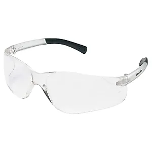 Crews (MCR Safety Glasses) BK110 - BearKat Safety Glasses - Scratch Resistant, Clear Lens, Transparent Frame/Temple Color, Polycarbonate, Universal Size, Provides UV Protection, ANSI Z8, Pack of 15