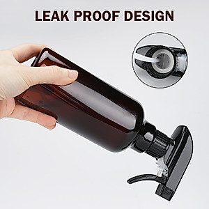 Plastic Spray Bottles Empty Spray Bottle 16.9oz/500ml 2 Pack Heavy Duty Spraying Bottles Mist/Stream Water Bottle for Cleaning Solutions, Essential Oils, Hair, Cooking (Amber)