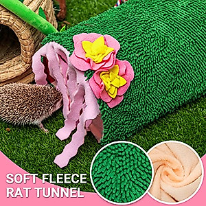 FAITUCOS Guinea Pig Hideout - Soft Fleece Tunnel House for Rat Hamster Hedgehog Chinchilla Squirrel Samll Animals - Cute Cactus Shapes Bedding Cage Accessories for Sleeping Rest Playing