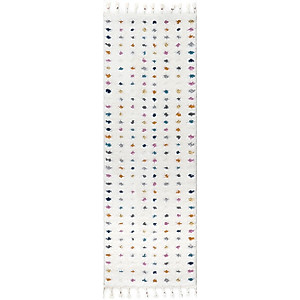 nuLOOM Behati Polka Dot Kids Tasseled Area Rug, 8x10, Ivory