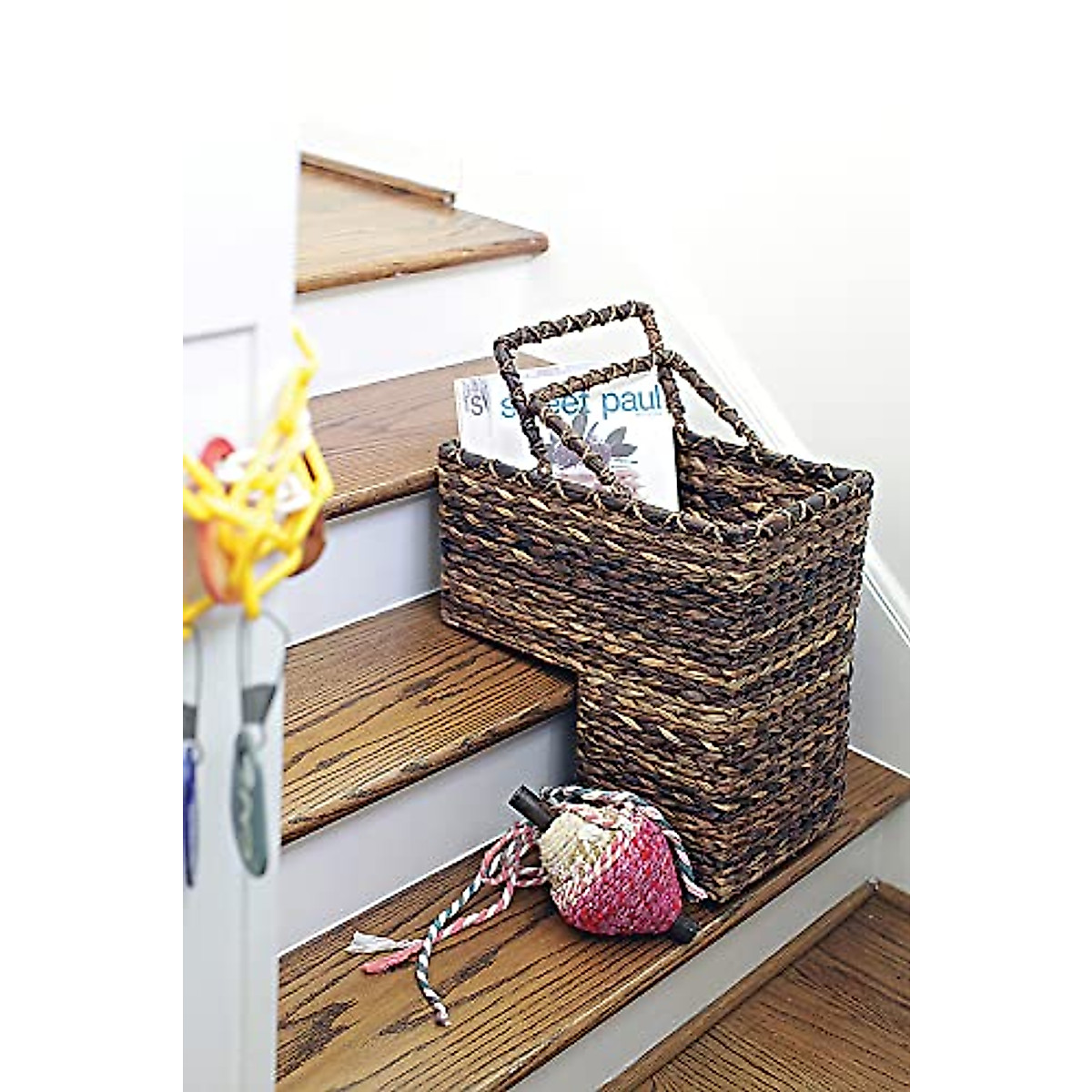 Creative Co-Op Woven BacBac Leaf Stair Basket, Natural