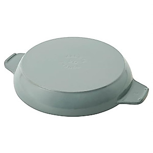 [STAUB x minä perhonen] staub hotplate ocean round 7.9 inches (20 cm) eucalyptus brass knob specification mina perhonen both hands cast enamel shallow type induction compatible [Japan official sale]