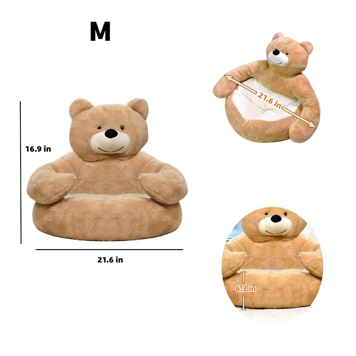 Cute Cuddler Bear Dog Beds, Super Soft Plush Pet Beds, Warming Comfy Calming Dog Bed, Warm Lovely Bear Hug Plush Nest Washable Cat Bed for Small Medium Dogs (Medium, Grey)